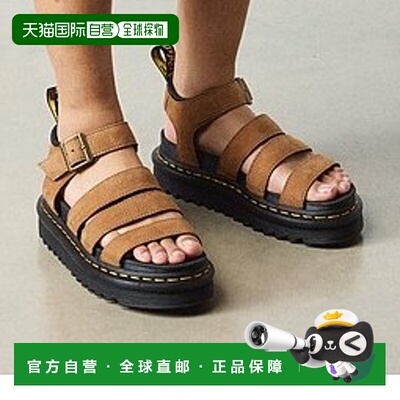 自营欧洲直邮DrMartens马丁大夫 Blaire女士Tumbled Nubuck皮革凉