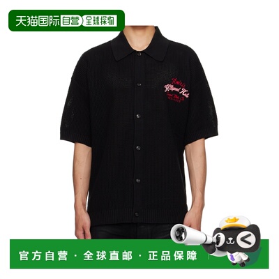 1h可退 香港直邮AMIRI 男士衬衫 AMKNIR1028001 AW2025 黑色 徽标