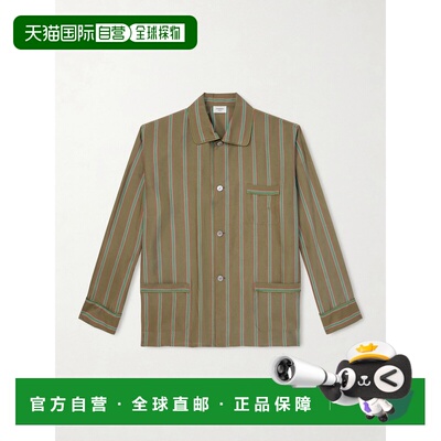 香港直邮Saint Laurent 圣罗兰 男士 Recycled-Twill 滚边条纹衬