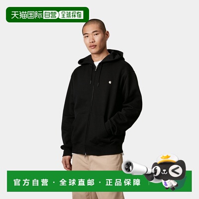 自营欧洲直邮Carhartt WIP Madison男士黑色/白色棉质连帽夹克