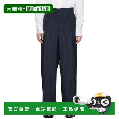 1h可退 香港直邮Giorgio Armani 条纹腰带环休闲裤 4SGPP13WT050P