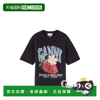 1h可退 香港直邮GANNI 甘尼 女士 Polos T恤黑色T恤 A1050226099