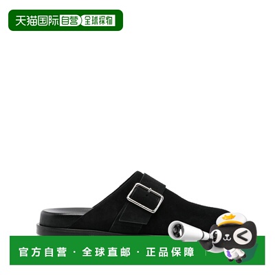 1h可退 香港直邮aeyde 女士 FINJA COW 绒面革皮质黑色穆勒鞋 A11