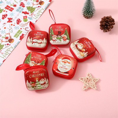 Christmas tinplate coin purse mini square coin purse Christ