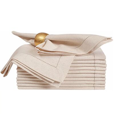 Set of 6 Hemstitched Linen Napkins Chistmas Cloth Napkins Na