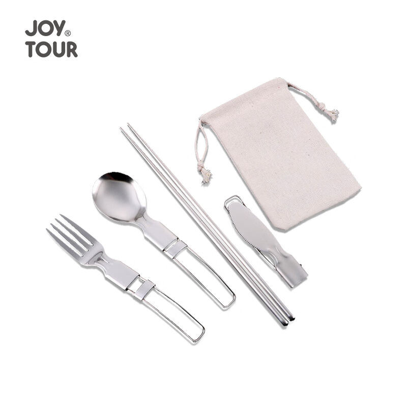 JOYTOUR户外餐具露营野营野餐烧烤便携不锈钢餐具厨具刀叉子勺筷