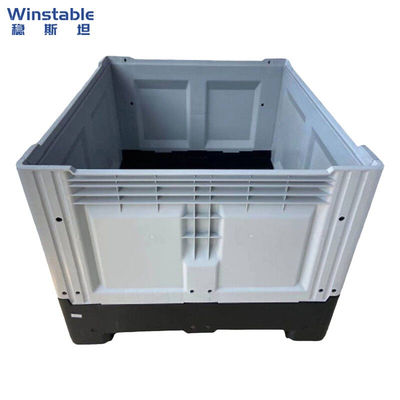 稳斯坦W7034长方形折叠卡板箱1210周转筐运输中转叉车围板箱封闭