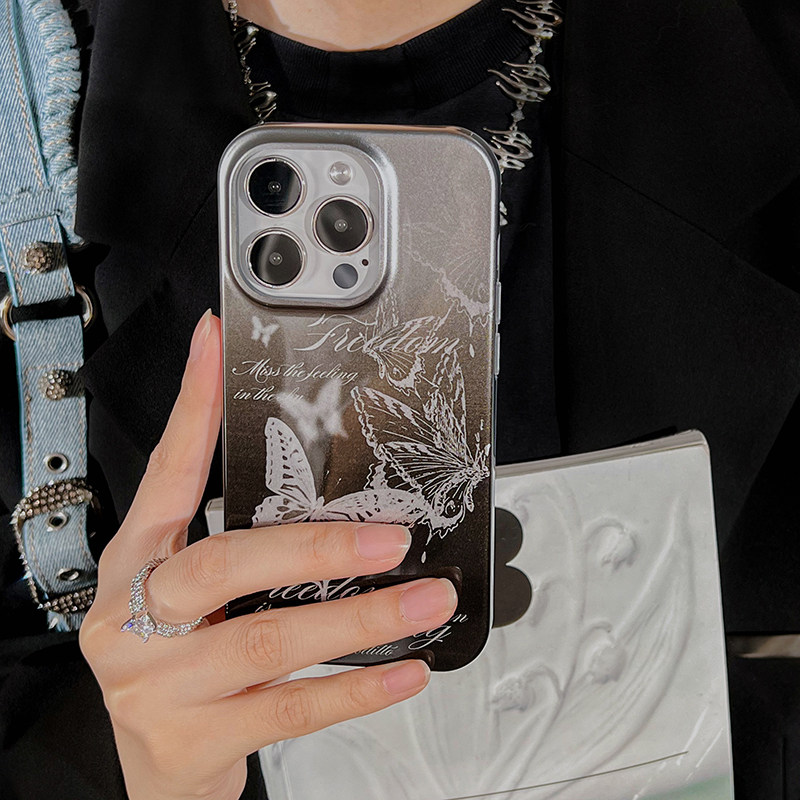 coditto金属自由蝶群适用iPhone14pro手机壳小众苹果14全包13pro_虎窝淘