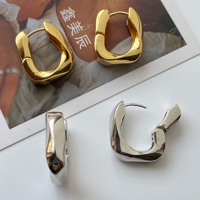 欧美风扭曲几何造型耳环