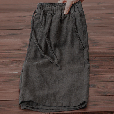 五分裤+亚麻+速干+宽松+轻薄休闲