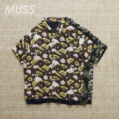 TAION休闲两面穿印花短袖衬衫