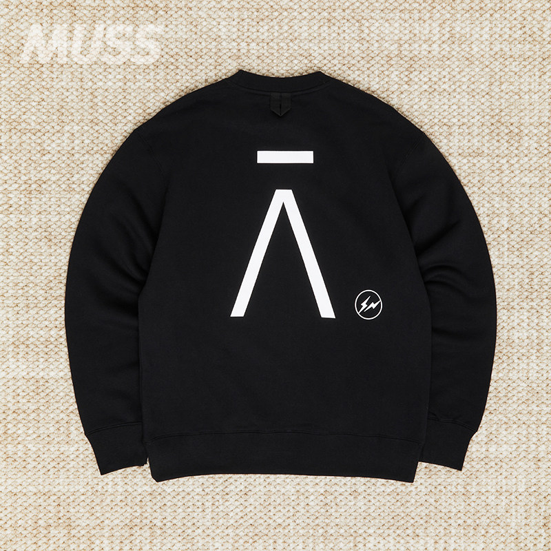 现货 FRAGMENT DESIGN PEACE PIECE藤原浩LOGO闪电印花圆领卫衣_虎窝淘