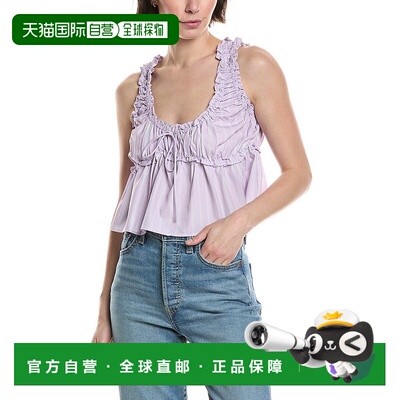 自营Avantlook Elastic Ruffle Top - Purple 上衣美国直发奥莱