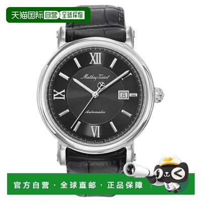自营mathey tissotMathe-tissot男士文艺复兴黑色表盘手表-黑色