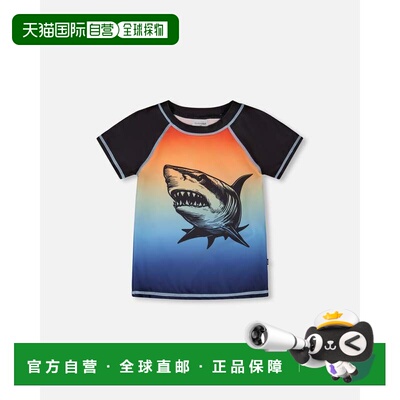 自营deux par deuxShort Sleeve Rashguard Blue and Orange Grad