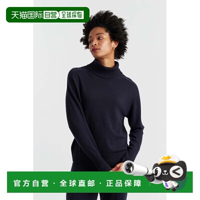 自营chinti & parkerNavy Wool-Cashmere Raglan Rollneck Sweate