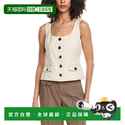 自营Toccin Georgia Scoop Neck Buttonfront Top - white 美国奥