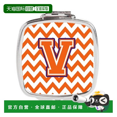 自营Carolines Treasures CJ1062-VSCM 字母 V 雪佛龙橙色和正品