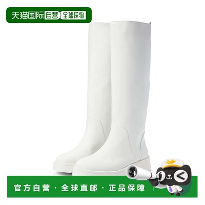 自营Women's Aerosoles Slalom Boots White Leather Knee-High P