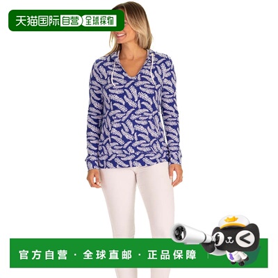 自营duffield laneThe Hallie Hoodie in Leland Gal Blue Fern -