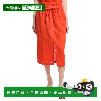 自营Nation LTD Maisie Linen Midi Skirt - red 美国奥莱直发