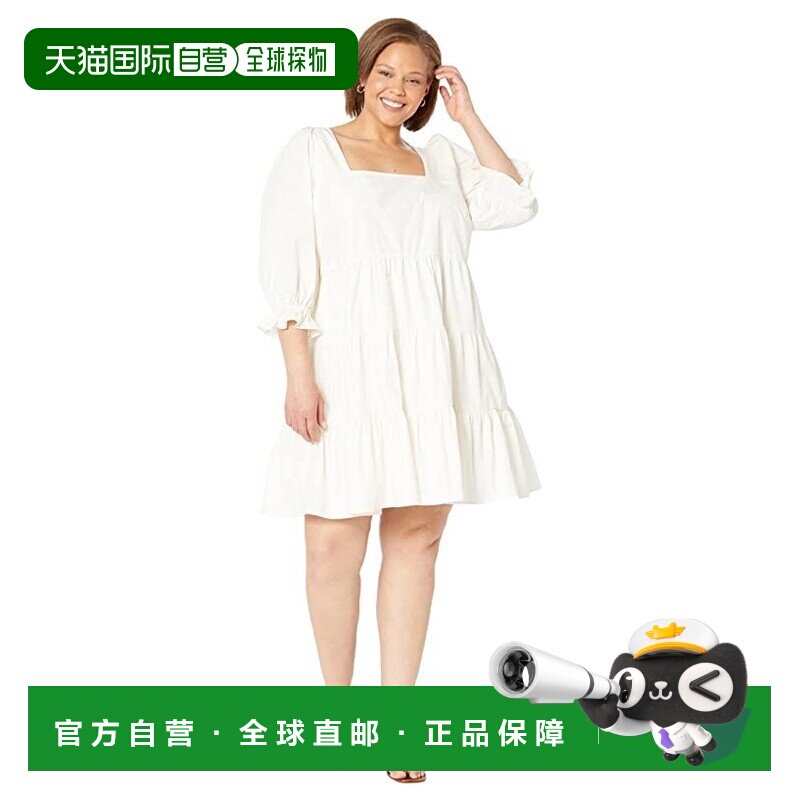自营Madewell府绸Lizzie分层娃娃连衣裙女式白色棉质UPS344-白色