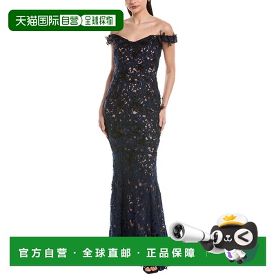 自营Marchesa Notte Gown - black 美国奥莱直发连衣裙长裙