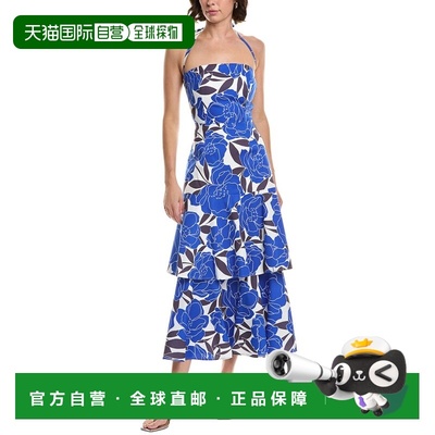 自营Milly Camellia Floral Poplin Dress - blue 美国奥莱直发