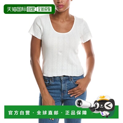 自营Helen Pointelle PerfectWhitetee裁剪t恤-白色 美国奥莱直发