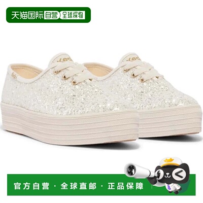 自营Keds Point系带运动鞋女士面霜闪光平台生活方式鞋HAM847-白