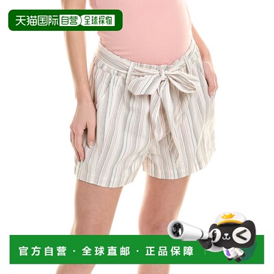 自营HATCH Maternity The Damia Short - ivory stripe 美国奥莱