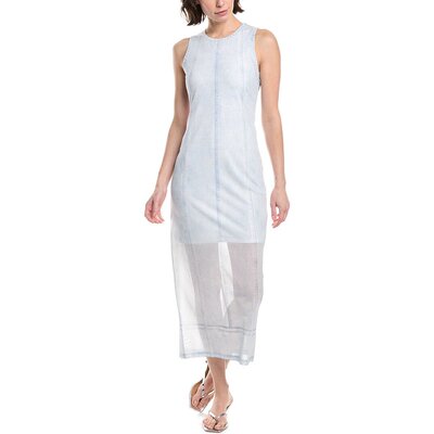 自营rag & bone Miramar Mesh Midi Dress - blue 美国奥莱直发