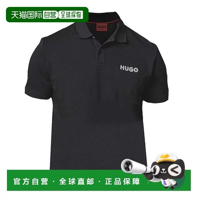 自营 hugo bossHugo 男式 Drocholo 徽标短袖 Polo T 恤，黑色 -