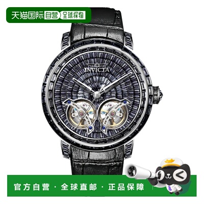 自营Invicta男士Objet D Art 45mm自动手表IN-69458-黑色 美国奥