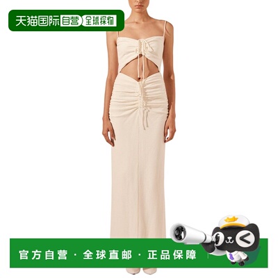自营Shona Joy Beau Sleeveless Drawstring Maxi Dress - beige