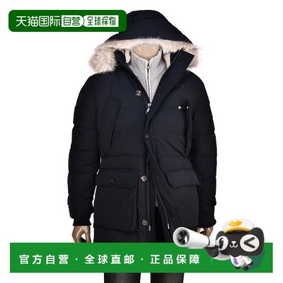 自营Eleventy Cotton-Wool Coat W/ Removable Coyote Fur Trim H