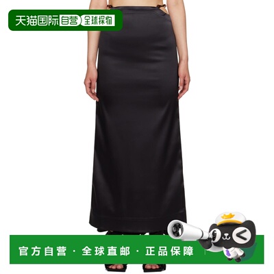 1h可退 香港直邮潮奢 GANNI 甘尼 女士 黑色珠饰半身裙 F8036