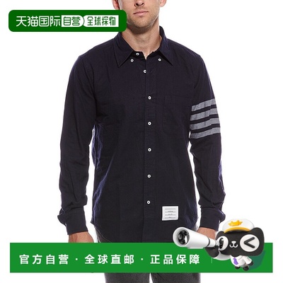 自营Thom Browne Flannel 4-Bar Shirt - blue 美国奥莱直发