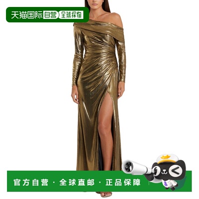 自营Mac Duggal Off The Shoulder Metallic Gown - metallic 美