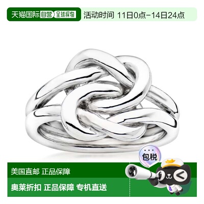 自营Ross-Simons Italian Sterling Silver Double Love Knot Rin