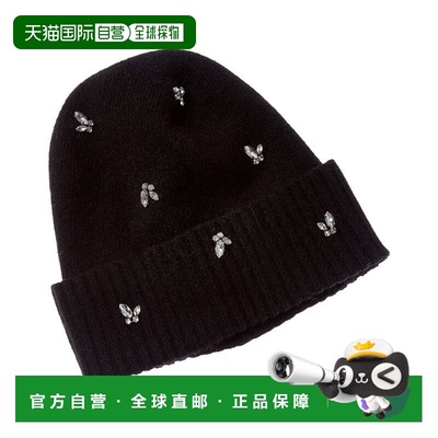 自营Portolano Scattered Stones Cashmere Beanie - black 美国