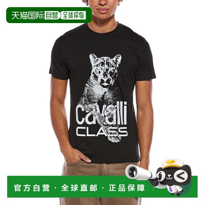 自营cavalli class马类t恤-黑色 美国奥莱直发