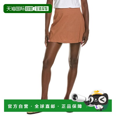 自营Michael Stars亚麻混纺迷你Skort-红色 美国奥莱直发