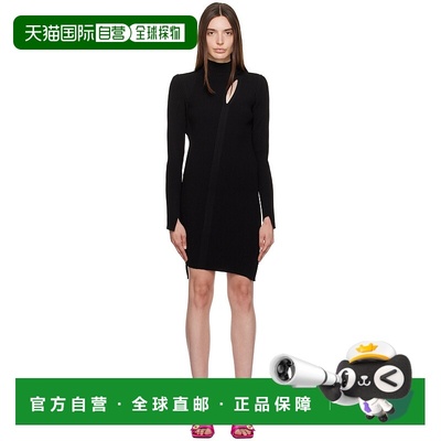1h可退 香港直邮潮奢 versace 范思哲 女士 黑色 Slashed 连衣裙