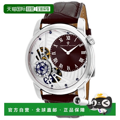 自营Christian Van Sant Men's Sprocket Auto-Quartz Brown Roun