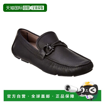 自营salvatore ferragamoFerragamo前Gancini皮革驱动器-黑色 美