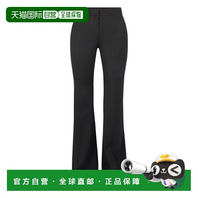 自营nina ricciHigh-Waist Black Trousers With Flared Hem - bl