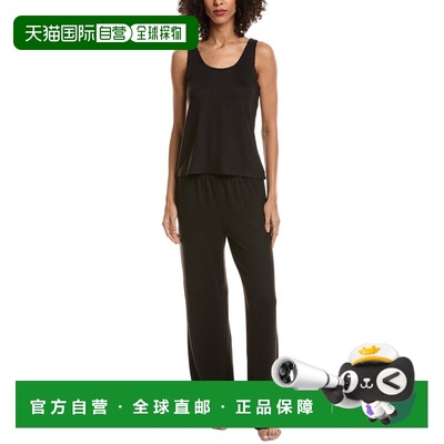自营Sanctuary 2pc Pajama Shirt & Pant Set - black 美国奥莱直