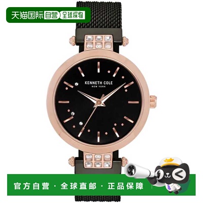 自营Kenneth Cole Women's 34mm Quartz Watch - black 美国奥莱