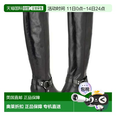 自营Women's Nine West Koop Boots  Black Leather Block Heel K